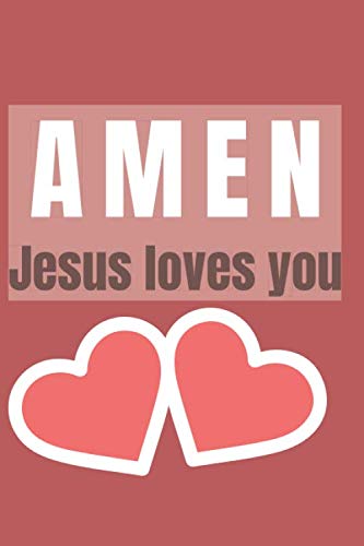 Notebook red "Amen" (100 pages, creative design, lined notebook ...