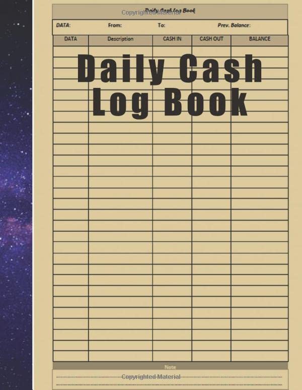 Daily Cash Log Book: Large Cash Flow Ledger Book - 115 Pages - Cash ...