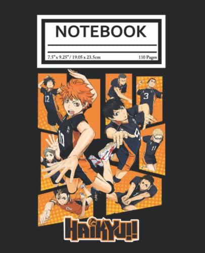 Notebook: Haikyuu Anime Manga Volleyball Sport Karasuno High 110 Pages ...