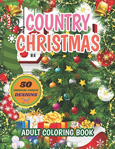 Country Christmas Adult Coloring Book: Creative Haven Country Scenes ...