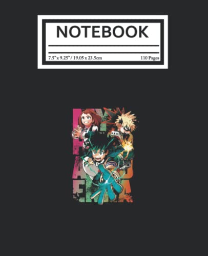 Notebook: Boku No My Hero Academia MHA Anime Manga Splatter 110 Pages ...