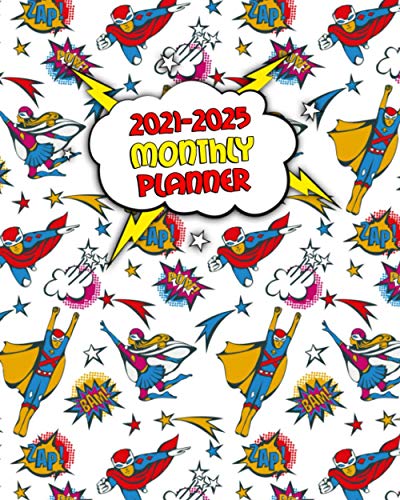 2021-2025 Monthly Planner: Five Year Calendar, Agenda, Organizer with ...