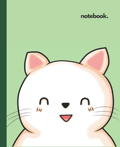 Notebook: Cute Cat Kawaii Notebooks for Girls, Pretty College Ruled ...