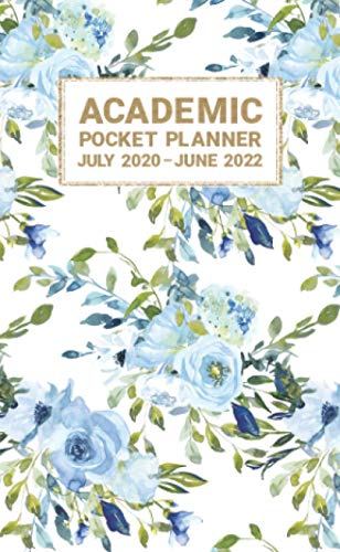 Academic Pocket Planner: 2 Year July 2020 - June 2022 Monthly Calendar ...