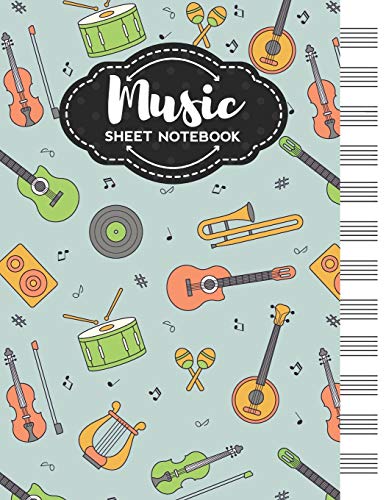 Music Sheet Notebook: Blank Staff Manuscript Paper with Unique Music ...