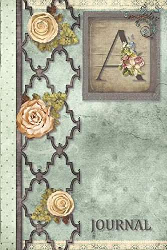 A Journal: Vintage Shabby Roses Journal, personalized monogram initial ...