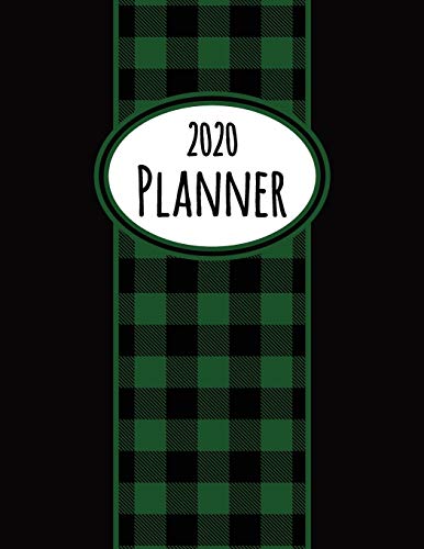 2020 Planner: Green, Black and White Buffalo Plaid Dated Daily, Weekly ...