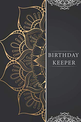 Birthday Keeper: Gold Vintage Mandala Cover | Important Date Reminder ...