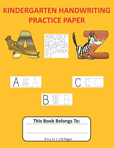 Kindergarten Handwriting Practice Paper: Notebook with Dotted Lined ...