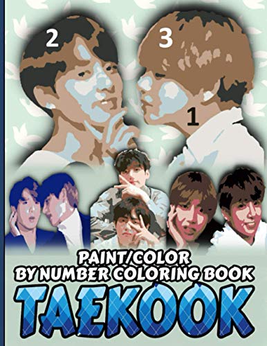 TAEKOOK COLOR/PAINT BY NUMBER COLORING BOOK: BTS TAEKOOK Stress Relief ...