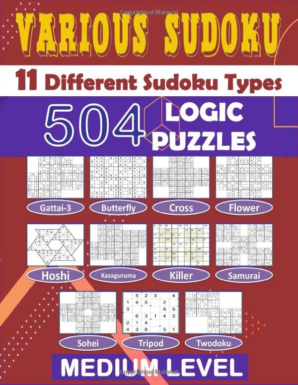 Various Sudoku Medium Level 11 Different Sudoku Types 504 Logic various-sudoku-medium-level-11-different-sudoku-types-504-logic
