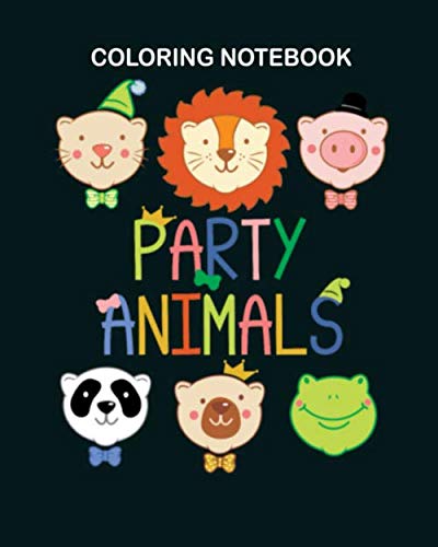 Coloring Book: party animals colorful rainbow letters cute design 64 ...