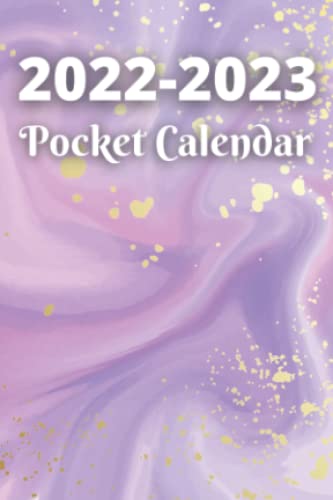 Pocket Calendar 2022-2023 for Purse: Cute Marble Theme 2 Year Pocket ...