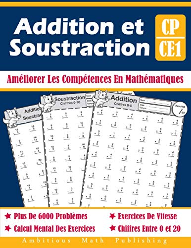 Addition et Soustraction CP | CE1: + De 6000 Opérations Exercices Chronométré Pour Les enfants ...