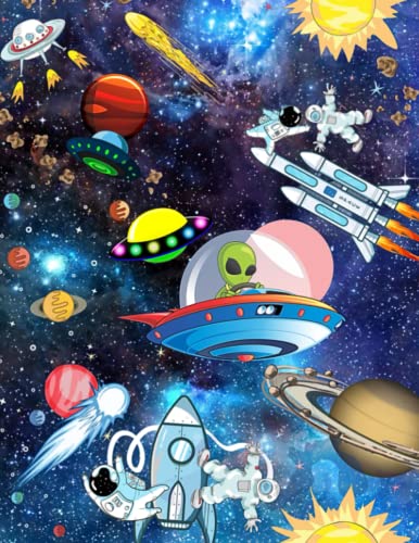 UFO Alien Astronaut Outer Space K-2 Composition Notebook: Primary Composition Notebook with ...