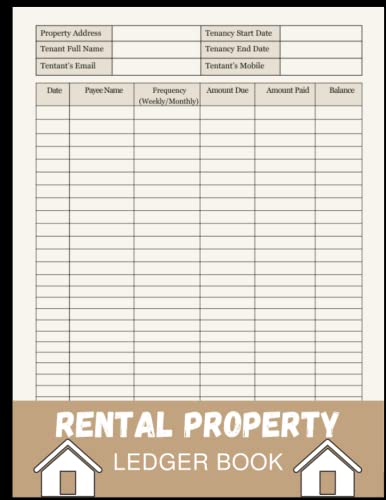 Rental Property Ledger Book: Rental Property Record Book | Income And ...