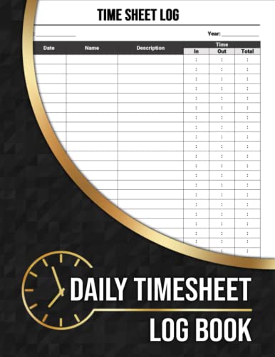 Daily Time Sheet log book: Timesheet Log Book To Record Time | Work ...