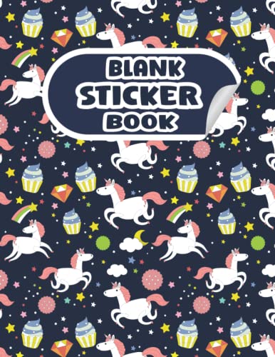 Blank Sticker Book: unicorn sticker album for collecting stickers ...