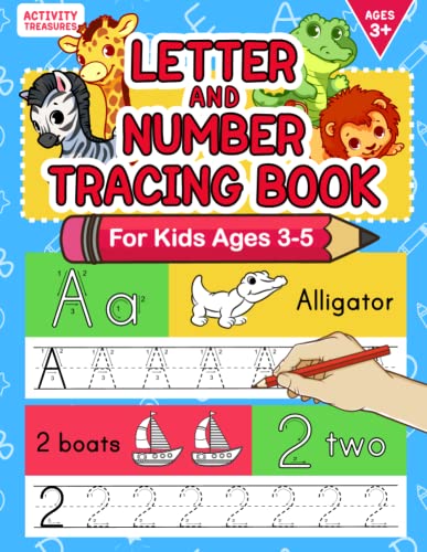 Letter And Number Tracing Book For Kids Ages 3-5: A Fun Practice ...