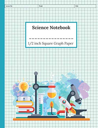 Science Notebook 1/2 Inch Squares Graph Paper: Quad Ruled 4 x 4 Graph ...