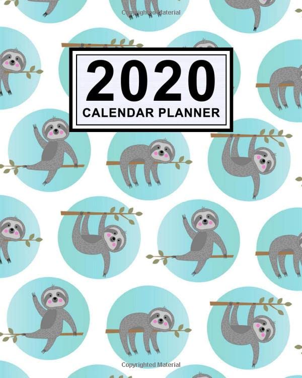 Sloth Daily Planner 2020: Sloth 2020 Daily, Weekly a Monthly Calendar ...