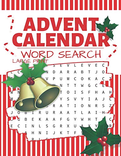 Advent Calendar Word Search: Puzzle Book Large Print | 24 Christmas ...