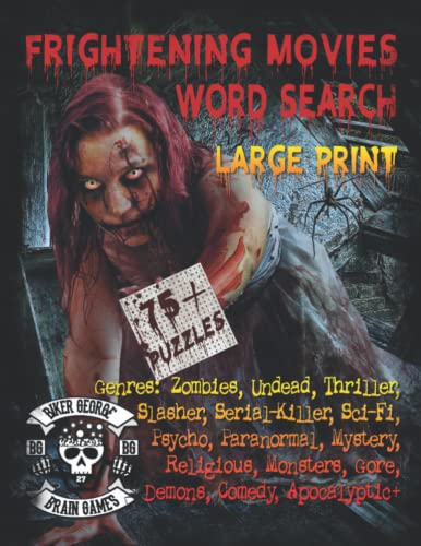 Frightening Movies Word Search Large Print: GENRES: Zombies, Undead ...