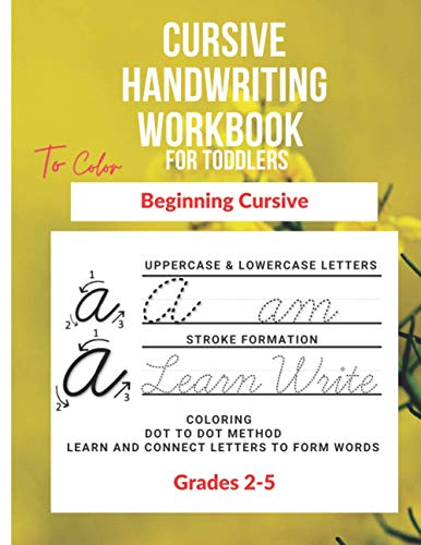 Cursive Handwriting Workbook For Toddlers: Cursive for beginners ...