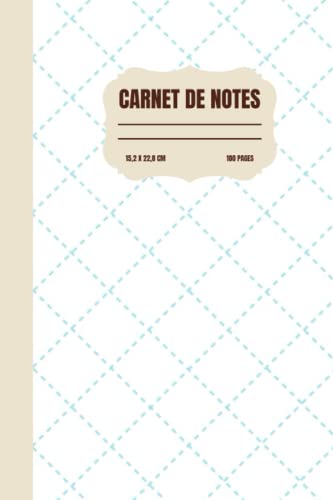 Carnet : Carnet de notes ligné - couverture bleue et blanche - Taille ...