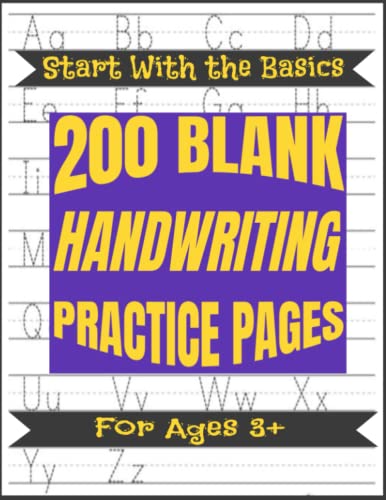 Start with the Basics: 200 Blank Handwriting Practice Paper Notebook ...