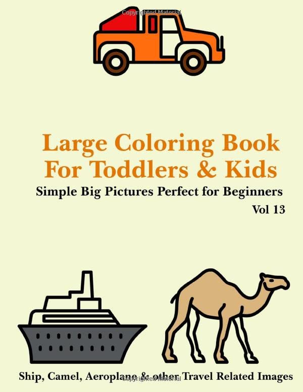 Large Coloring Book for Toddlers and Kids - Simple Big Pictures Perfect ...