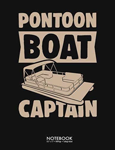Pontoon Boat Captain tan Journal Notebook: Funny Boat Captain Christmas ...