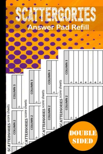 Scattergories Answer Pad Refill: Scoresheet to keep track of who ahead ...
