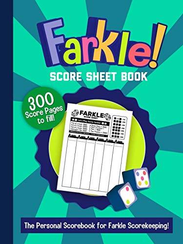 Farkle Score Sheet Book: 300 Personal Scoresheets for Scorekeeping by ...
