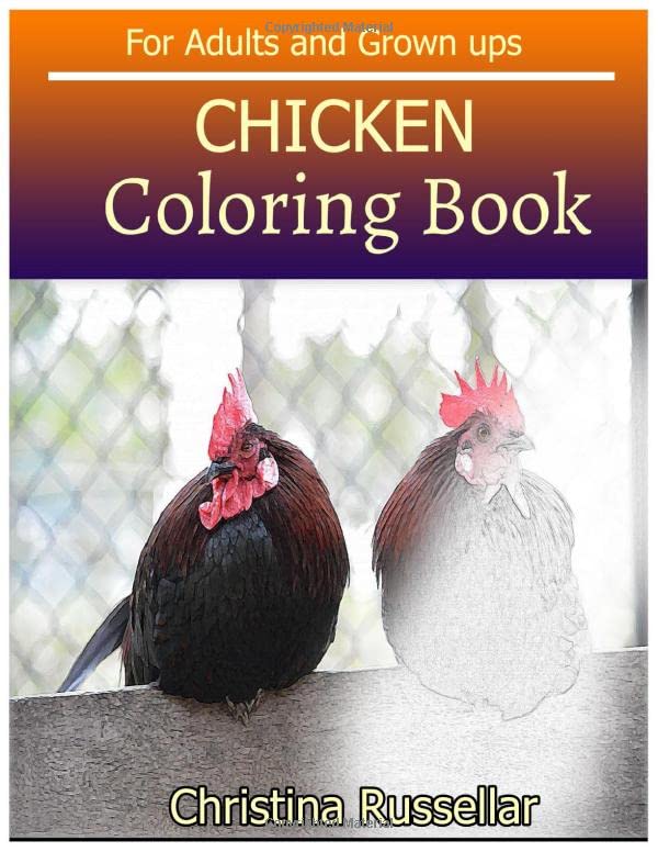 CHICKEN Coloring Book For Adults and Grown ups: CHICKEN sketch coloring ...