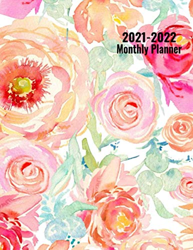 2021-2022 Monthly Planner: Large Two Year Planner with Floral Cover-24 ...