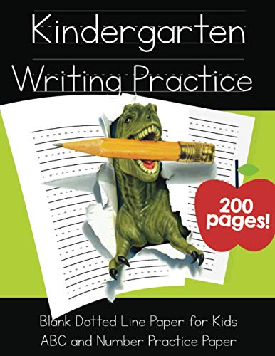Kindergarten Writing Practice Blank Dotted Line Paper for Kids 200 ...