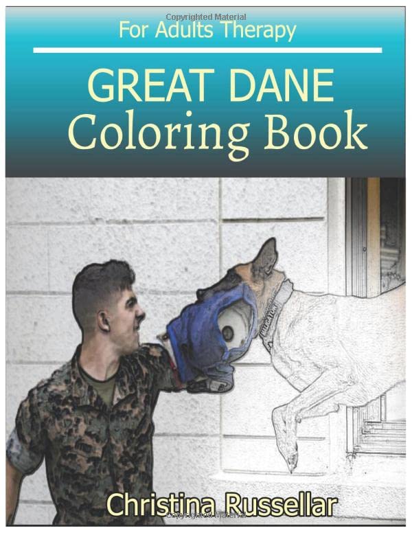 GREAT DANE Coloring Book For Adults Therapy: GREAT DANE sketch coloring ...