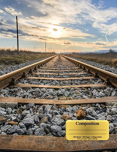 Vintage Railroad Tracks Train Locomotive Composition Notebook, Narrow ...