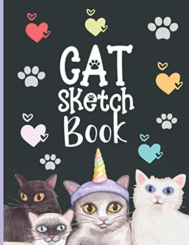 Cat Sketchbook: Cute Cat Gift Sketch Pad - Cat Doodle Notepad For ...
