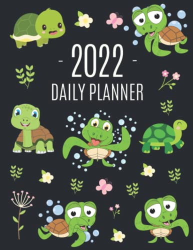 Turtle Planner 2022: Cute Tortoise Organizer: January–December (12 ...