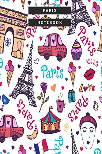 Paris Notebook: Paris themed unruled notebook, 6 x 9 Journal blank, A5 ...