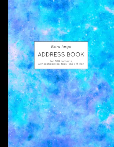 Extra Large Address Book: For 800 Contacts - with Alphabetical Tabs - 8 ...