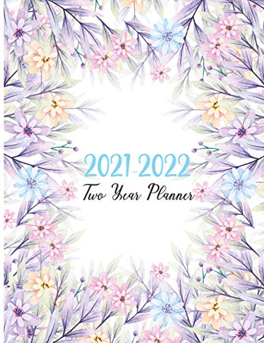 2021-2022 Two Year Planner: Tropical Floral 2 Year Daily Weekly Planner ...