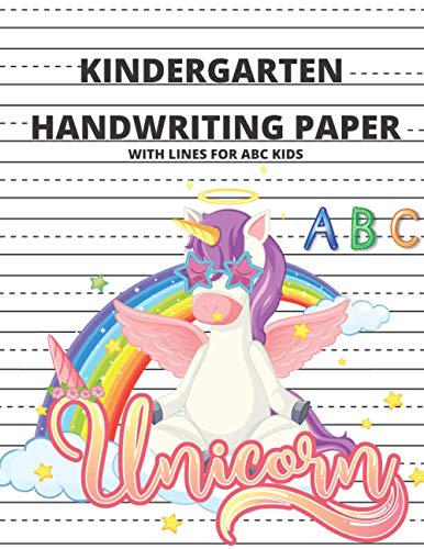 Kindergarten Handwriting Paper for ABC Kids: Genius Unicorn Handwriting ...