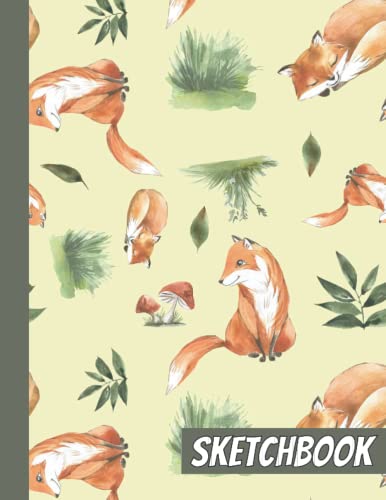 Fox Sketchbook: Sketchbook 8.5x11 Drawing Notebook For Drawing Doodling ...