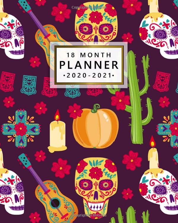 18 Month Planner 2020-2021: The Day Of The Dead Weekly Planner & Agenda ...
