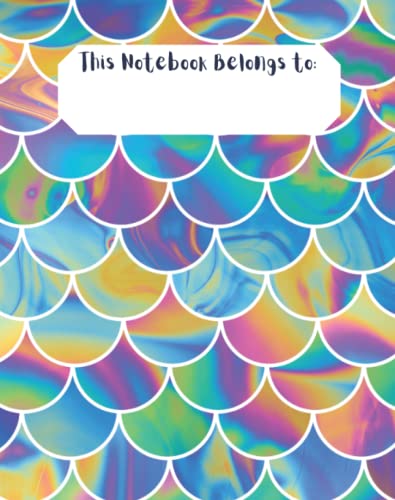 Colorful Holographic Mermaid Tail Scales Design Elementary Primary ...