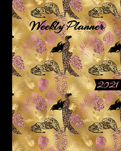 Leopard Lady Gold 2021 Weekly Planner: Dated 2021 Weekly - Daily ...