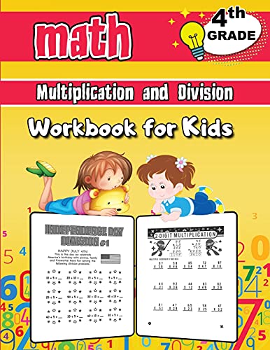 4th Grade Math Multiplication and Division Workbook for Kids: Grade 4 ...